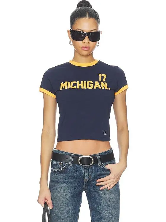 HYPE AND VICE Michigan Goalie Baby Tee In . Also - Navy