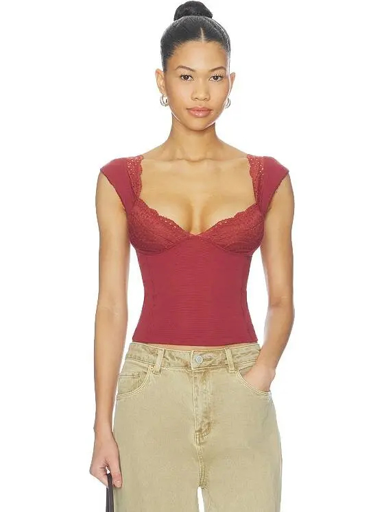 Free People Blush Hour Tee - Red