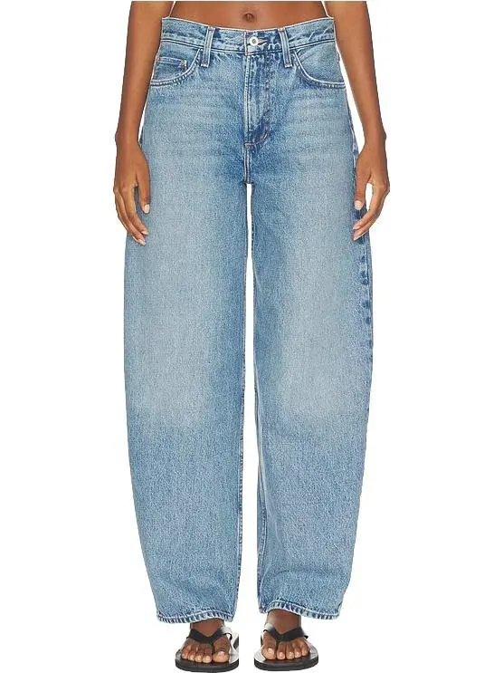 FAVORITE DAUGHTER Mid Rise Easy Barely Barrel Jean - Blue