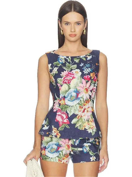 Faithfull The Brand Ana Top In . Also - Navy