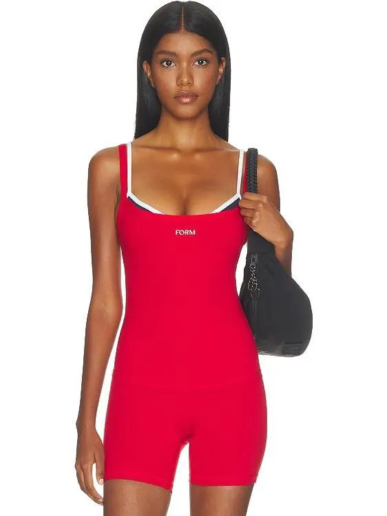 FORM Layered Cami Top In Cherry, Navy, & White In . Also - Red
