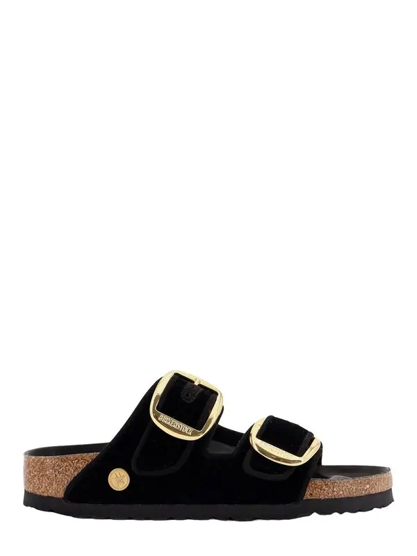 BIRKENSTOCK Arizona Big Buckle Piping Rivet Logo Sandals - Black