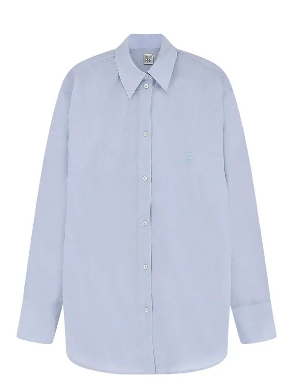 TOTEME Cotton And Linen Oversized Summer Shirt - Blue
