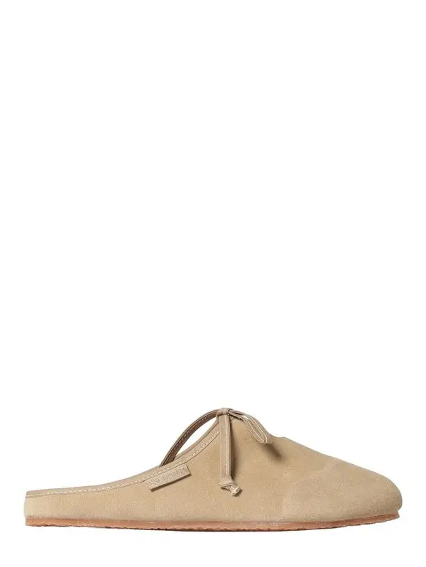 Superga Slippers In Suede With Bow - Beige