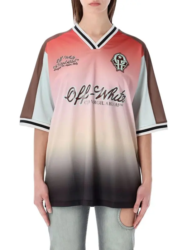 Off-White Polyester Logo T-shirt - Pink