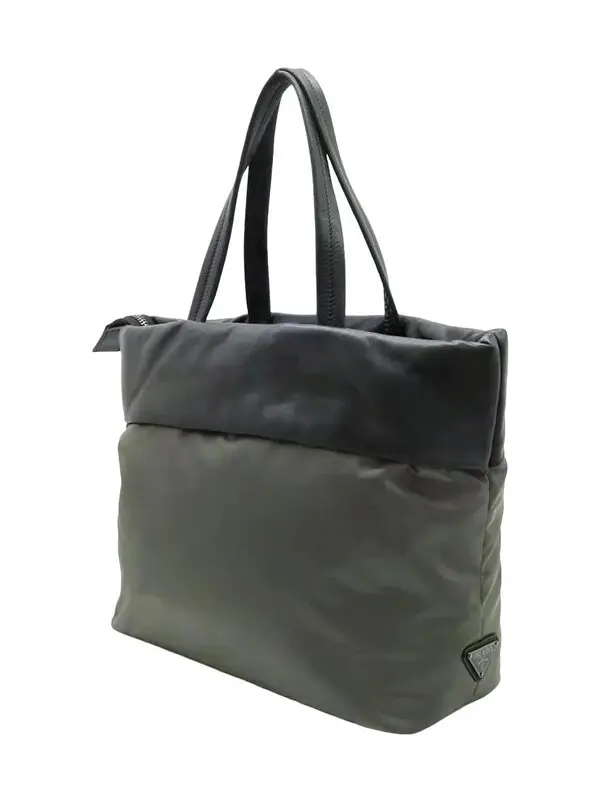 Prada 2013-2026 Tessuto And Nappa Reversible Satchel - Grey