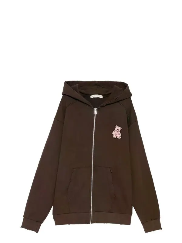 Joshua Sanders Bear Zip-up Hoodie - Brown