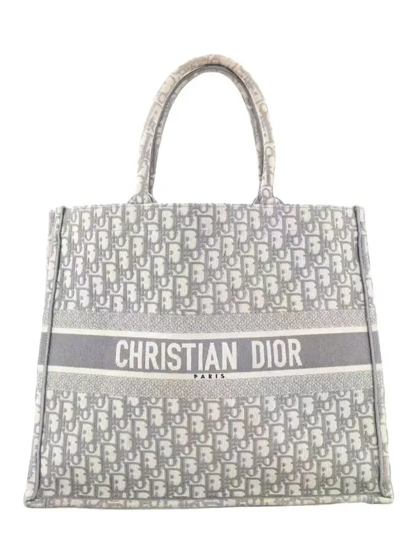 Dior Oblique Canvas Large Tote Bag - Grey