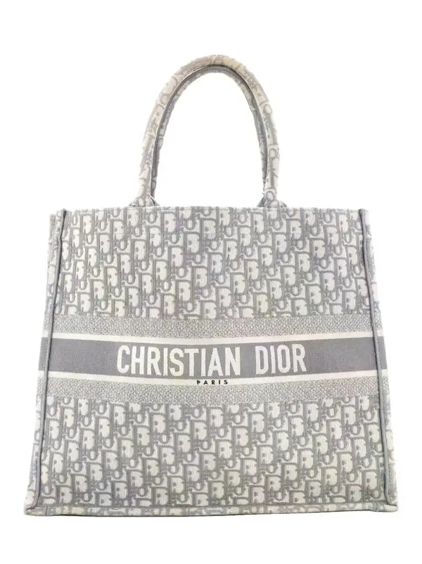 Dior Oblique Canvas Large Tote Bag - Grey