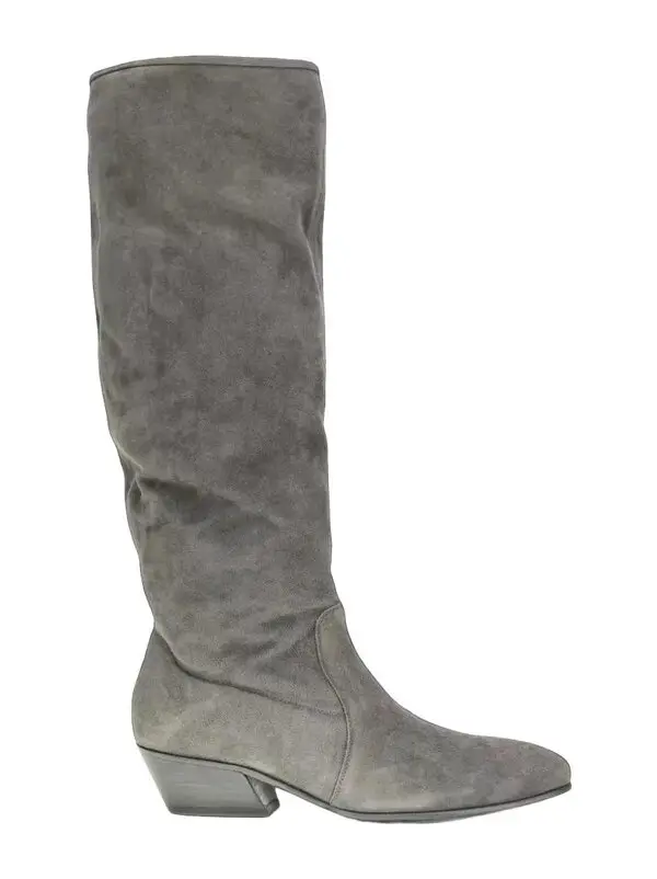 PEDRO GARCIA Helle Slouchy Suede Knee-high Boots - Grey