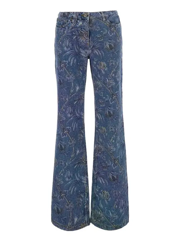 Etro Floral-print Jeans - Blue