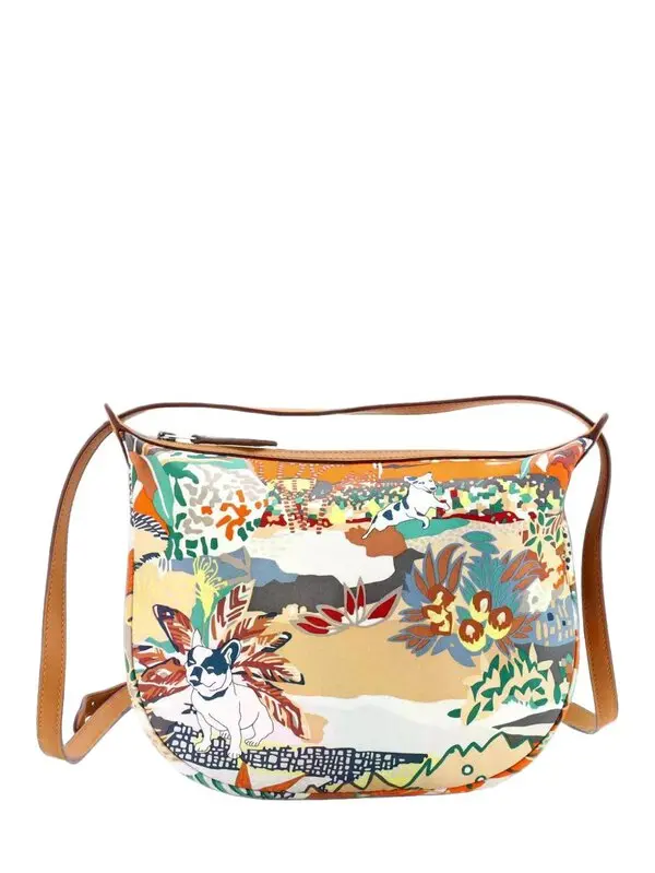 Hermès Printed Silk And Leather Cross Body Bag - Multicolour