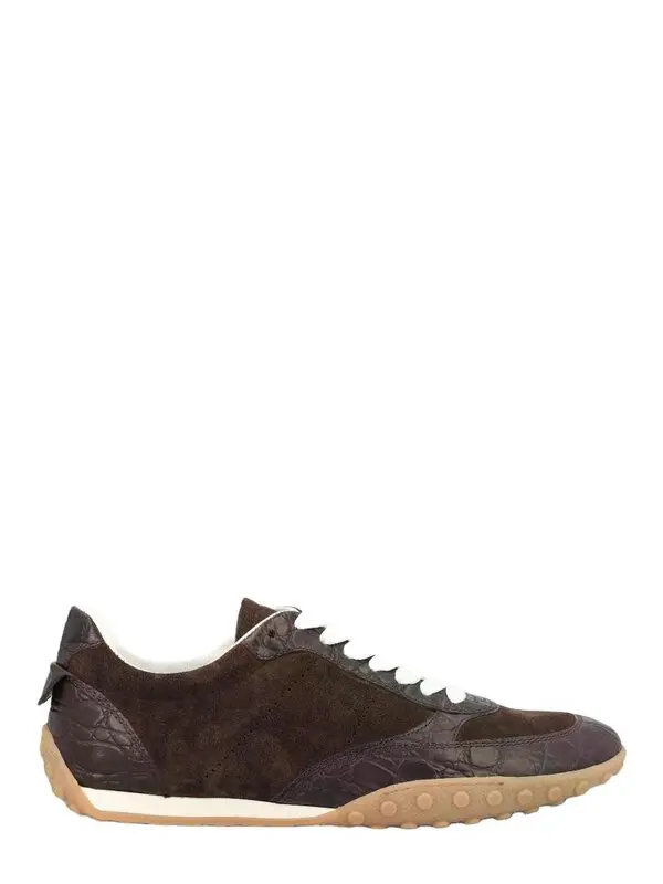 TOD'S Panelled Low Top Sneakers - Brown