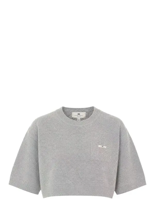 Elisabetta Franchi Wool And Cashmere Top - Grey
