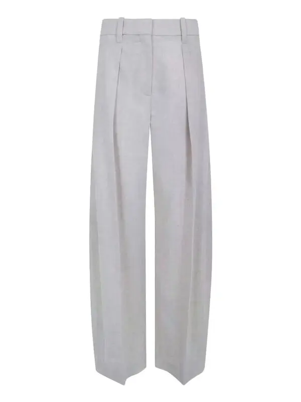 Brunello Cucinelli Pleated Wide-leg Trousers - Grey