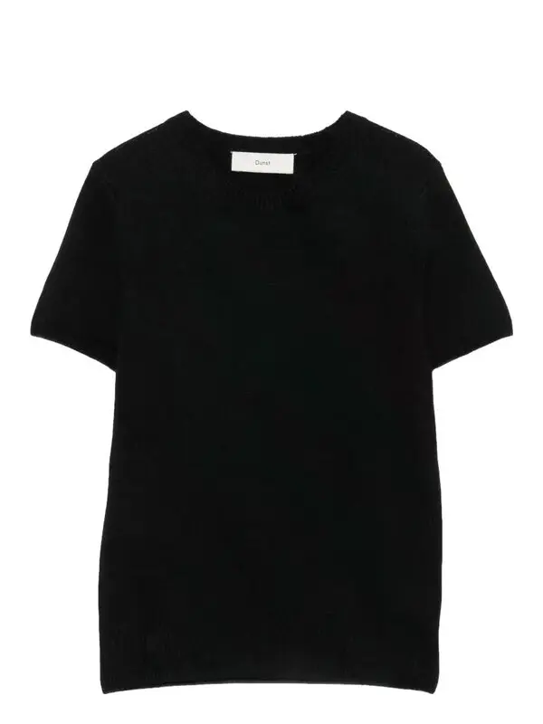 DUNST Short-sleeve Knitted T-shirt - Black