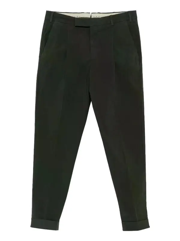PT TORINO Pleated Turn-up Trousers - Green