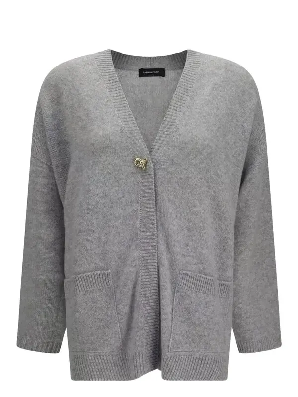 Fabiana Filippi Cashmere V-neck Cardigan - Grey