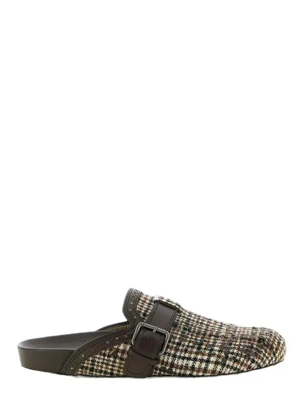 Brunello Cucinelli Sequin-embellished Houndstooth Mules - Brown
