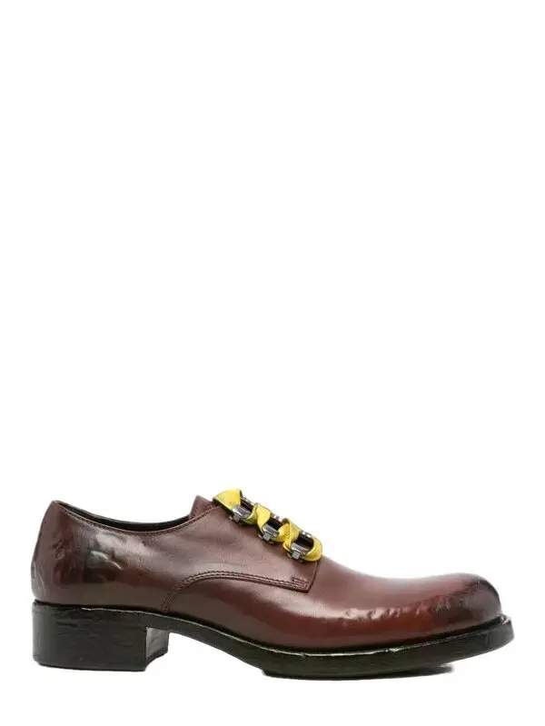 Prada Leather Lace-up Shoes - Brown