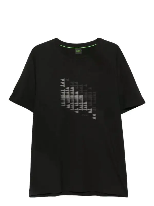 BOSS Geometric-print T-shirt - Black
