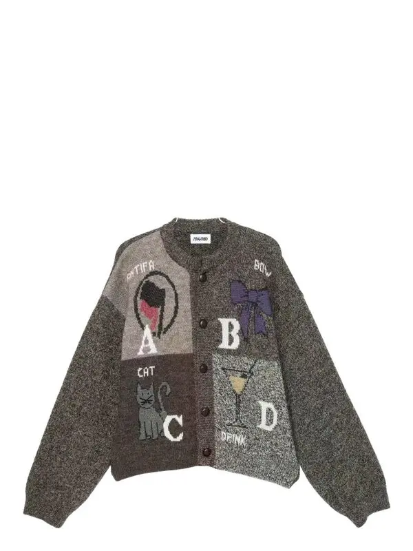 MAGLIANO Patchwork Intarsia-knit Cardigan - Brown