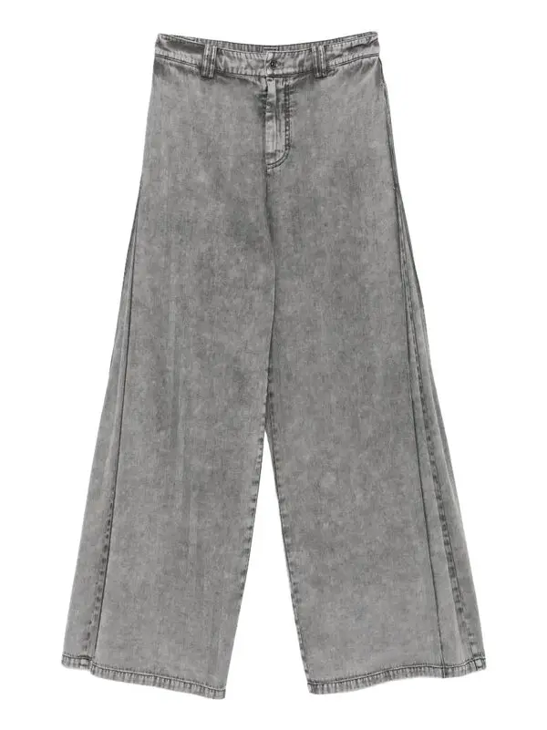 Patrizia Pepe Washed Pleated Trousers - Grey