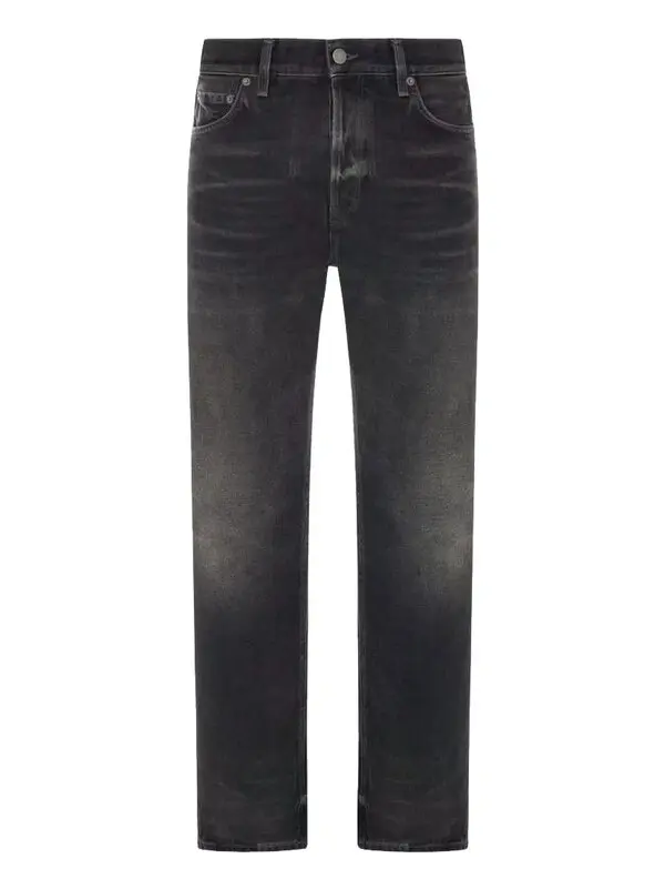 HAIKURE Faded-effect Straight-leg Jeans - Black