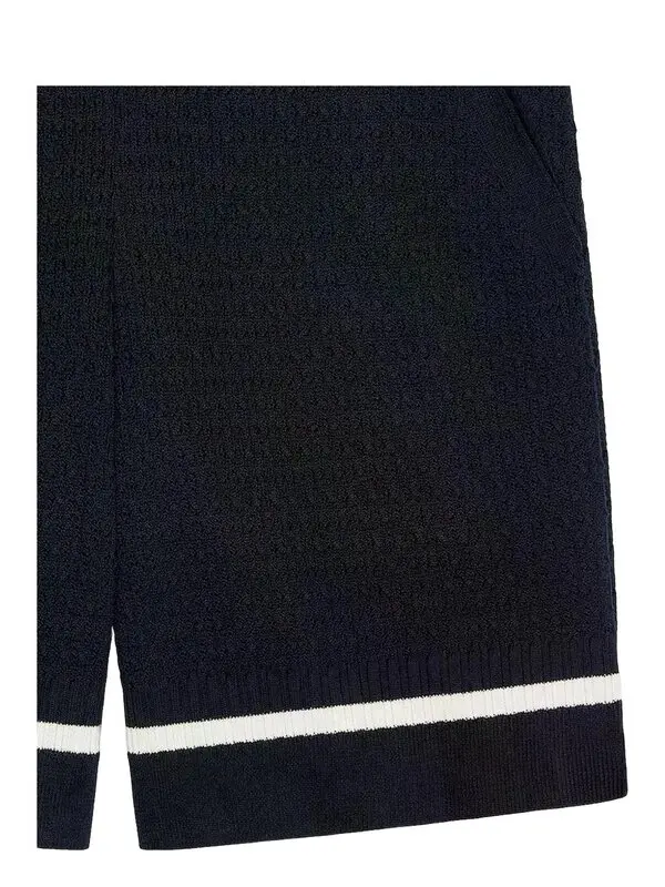 Givenchy Bermuda Shorts In Knit With Paris Embroidery - Blue