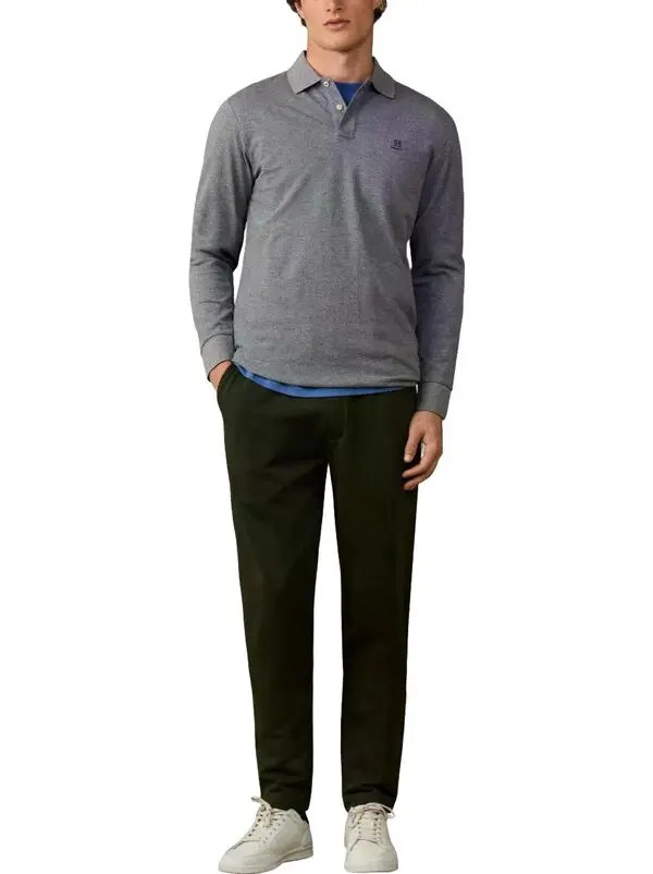 HACKETT LONDON Heritage Long-sleeve Polo Shirt - Grey