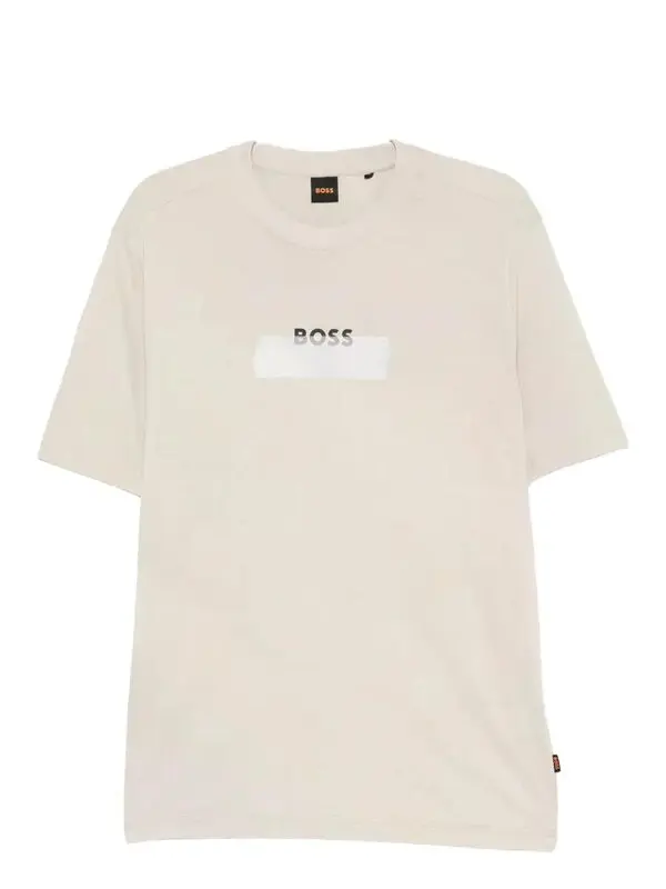 BOSS Logo-print Short-sleeve T-shirt - Neutrals