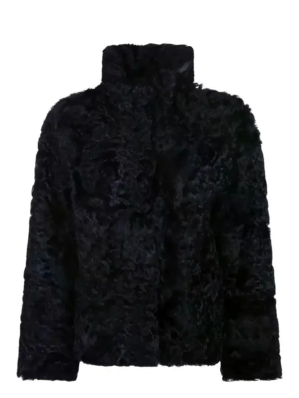 P.a.r.o.s.h High-neck Shearling-effect Wool Jacket - Blue