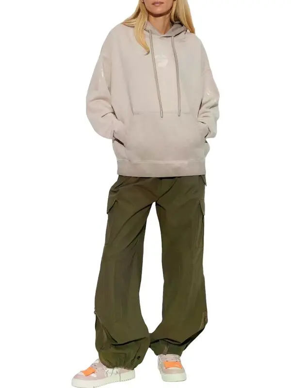 Off-White Logo-print Oversized Hoodie - Neutrals