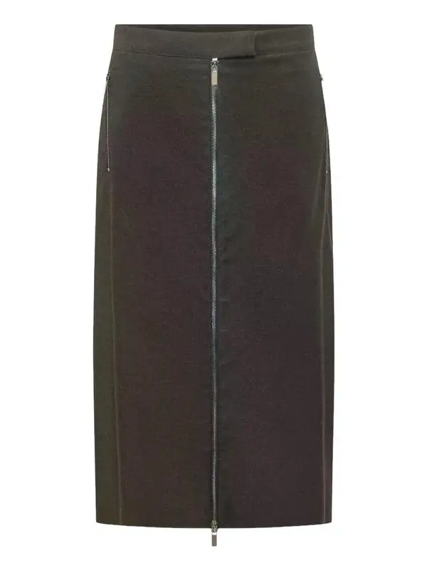 LE SULLY STUDIO Front-zip Pencil Midi Skirt - Grey