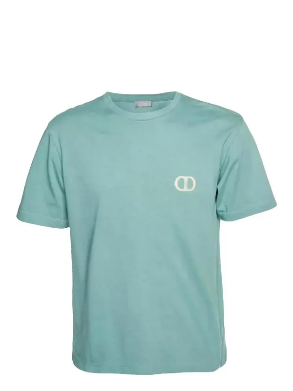 Dior Logo Embroidered T-shirt - Green