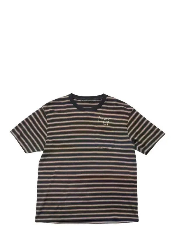 STOCKHOLM SURFBOARD CLUB Franz Striped Pocket T-shirt - Black