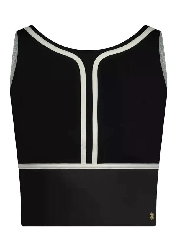 HOUSE OF GRAVITY Contrast-detail Crop Top - Black