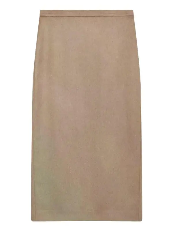 Max Mara High-waisted Rear-slit Midi Skirt - Neutrals
