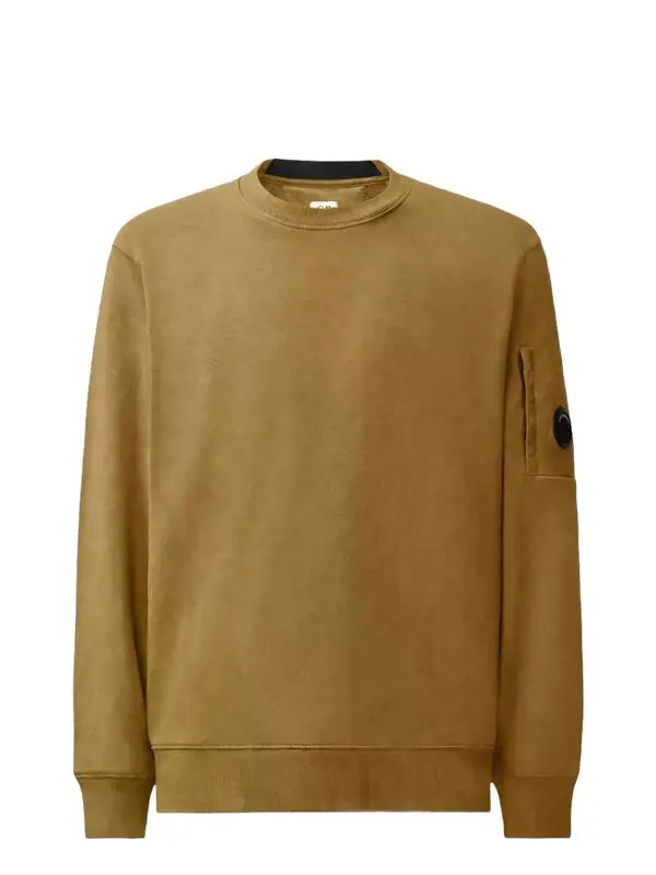 C.P. COMPANY Diagonal Raised Fleece Lens Crewneck Sweatshirt - Neutrals