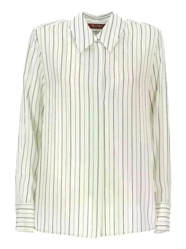 Max Mara Striped Silk Shirt - Neutrals