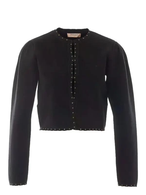 TWINSET Bead-embellished Cropped Cardigan - Black