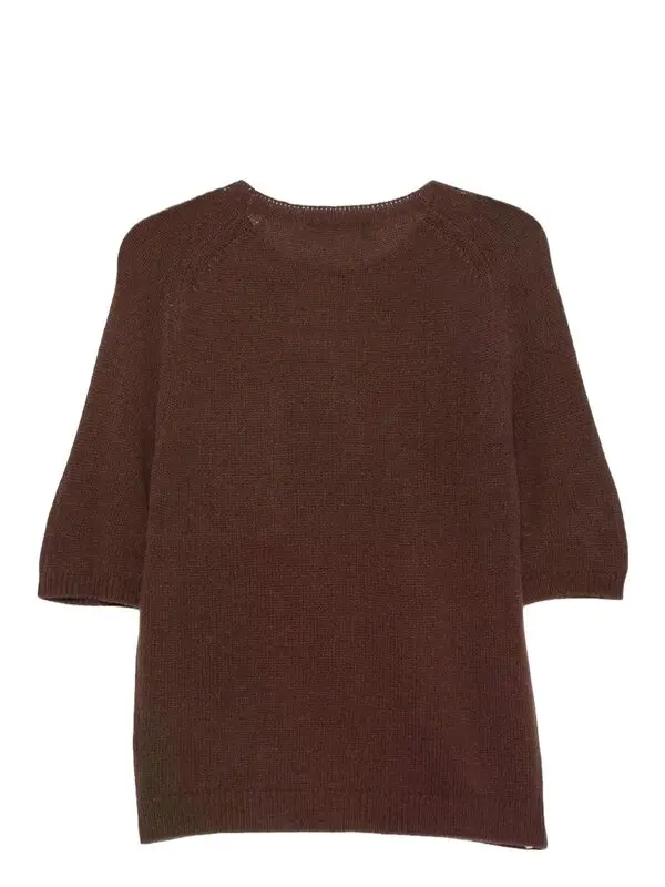 LUISA CERANO Patch-pocket Raglan-sleeve Sweater - Brown
