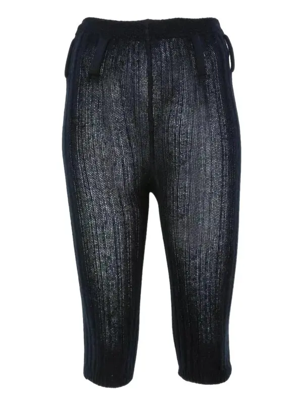 Prada Ribbed Knit Belt Loop Shorts - Blue