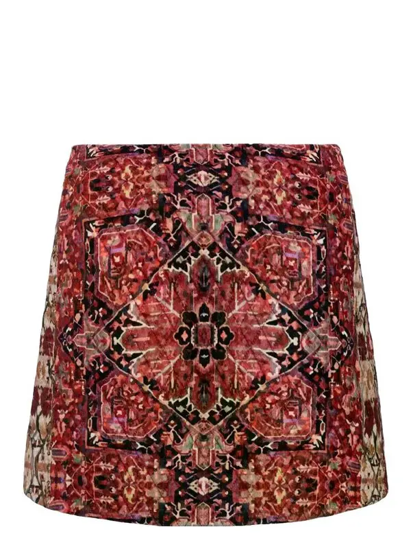 Cara Cara Chrissy Tapestry-print A-line Mini Skirt - Red
