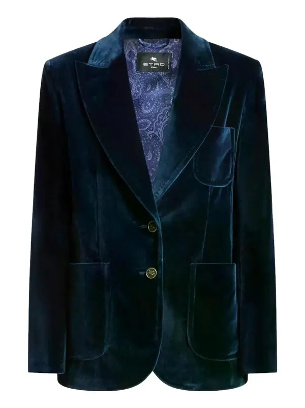 Etro Stretch Velvet Jacket - Blue