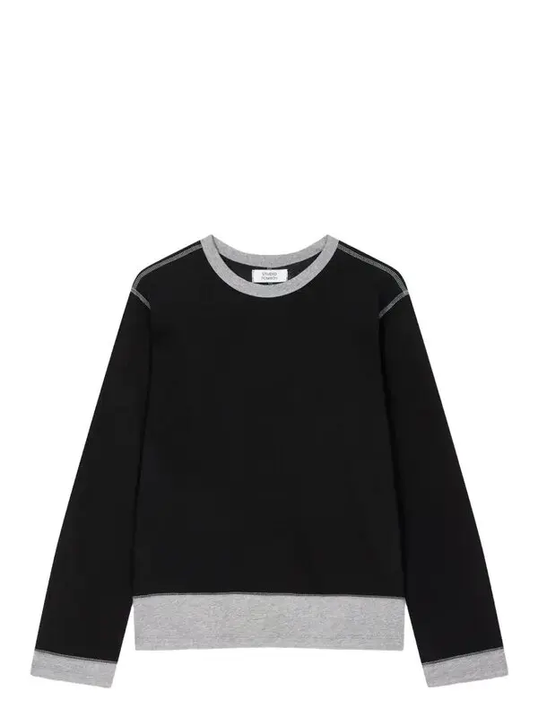 STUDIO TOMBOY Contrast-stitch T-shirt - Black