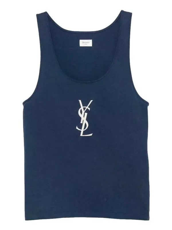 Saint Laurent Cassandre Tank Top - Blue