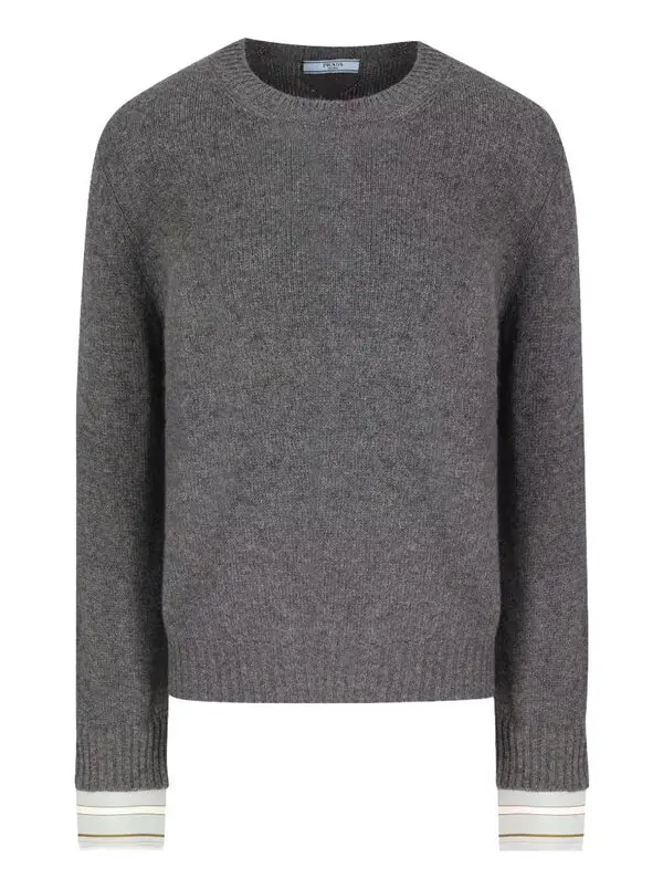 Prada Wool And Cashmere Crew-neck Sweater - Grey