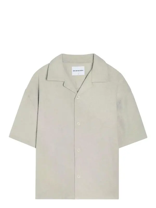 MKI MIYUKI ZOKU Twisted-weave Camp-collar Shirt - Neutrals