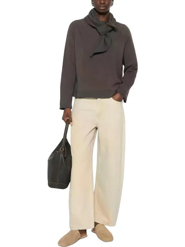 JCSOPHIE Poppy Scarf-detail Raglan-sleeve Sweater - Brown